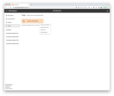Measuring sound using PocketLab Notebook